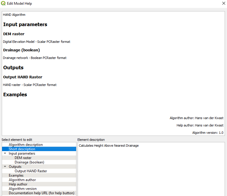 Create a Graphical Model for the HAND Algorithm